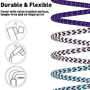 iPhone Charger 10 ft Lightning Cable [Apple MFi Certified] 90 Degree 3 Pack iPhone Charging Cable Long iPhone 13 Charger Nylon Braided for iPhone 14/13/12/11 Pro MAX/XR/XS/8/7/Plus/6S/SE/iPad