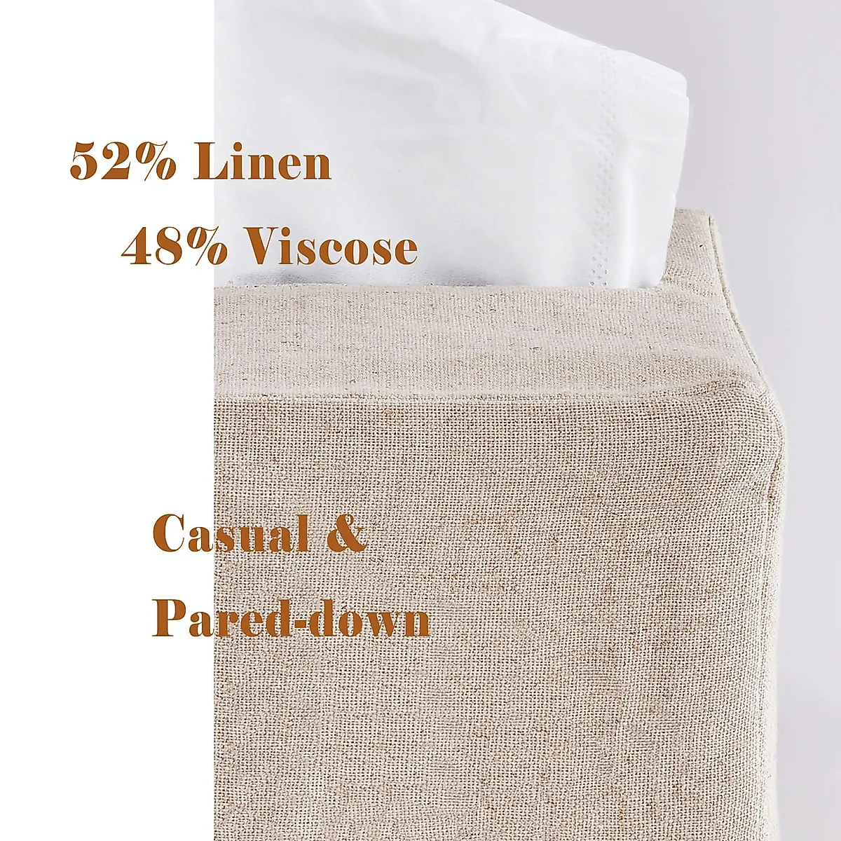 Christmas Linen Tissue Box Cover - Square Embroidered Gifts Boho Cube Holder for Bathroom Rectangle Cover Set Merry Xmas