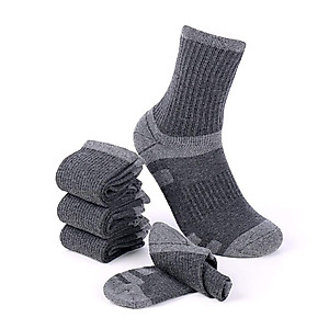 Finloyd Anti Sweat and Smell Socks Pack, Crew thermal sock for Outdoor Activities Socks, Boot Sock., Black - Grey