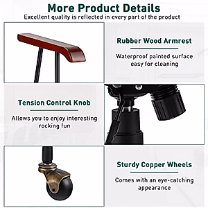 Velvet Home Office Desk Chair with Wooden Armrests, Adjustable Swivel Vintage Mid-Back Leisure Chair with Padded Seat, Task Chair Upholstered Computer Chair for Work Study (Green)