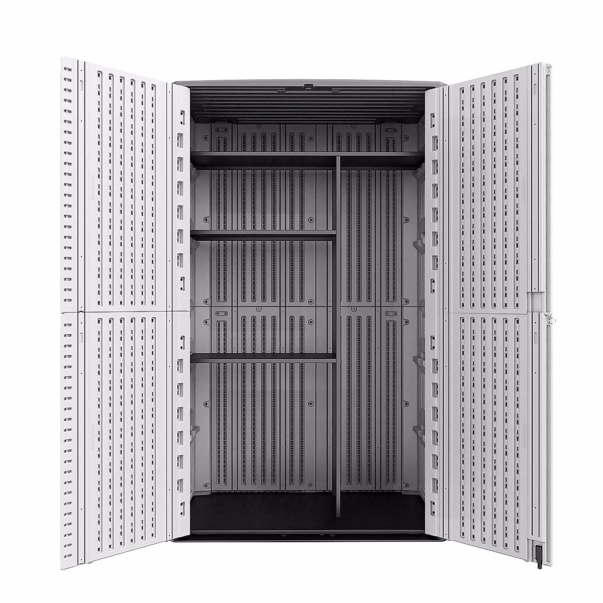 KINYING Metal Laminate Shelving Kit Vertical Storage Cabinet, with Screw and Nuts, 68” x 46” x 15”(Color: Black)