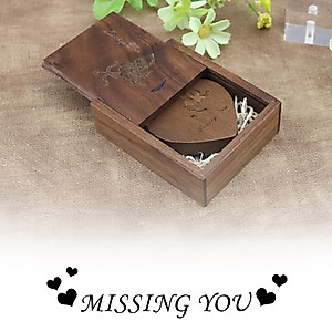64GB Wooden Heart Shape USB Flash Drive with Gift Box Girl Boy Friend Valentine's Day