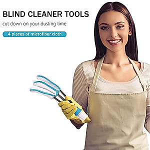 SetSail Blind Duster, Window Blind Cleaner Duster Brush with 4 Microfiber Sleeves Blind Cleaning Tools for Vertical Blinds Air Conditioner Jalousie Dust Ceiling Fans Car Vents Jalousie Dust Collector…