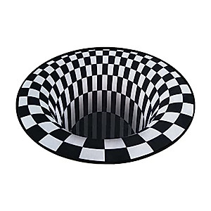 XYYYDS 3D Carpet Bottomless Hole Optical Illusion Area Rug,Carpet Floor Door Mat Anti-Slip for Living Room Bedroom Office Dining Room Carpet Home Floor Mat (B,60 * 60cm)
