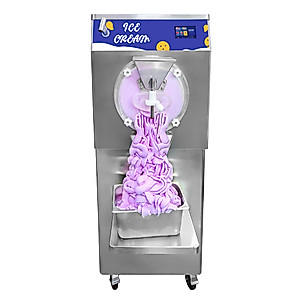 Mvckyi Commercial Hard Ice Cream Machine with faucet, 60L/H Gelato Hard Serve Ice Cream Maker with Digital Control Panel, Frozen Fruit Yogurt Batch Freezer for Restaurant Snack Bar Cafe, 3000W