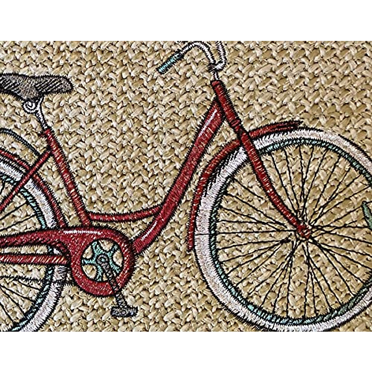 Honeycomb Indoor/Outdoor Raffia Bicycle Red Lumbar Toss Pillow: Woven Faux Jute, Recycled Polyester Fill, UV Resistant, Pack of 2 Pillows for Patio Furniture: 12” x 19” x 6”
