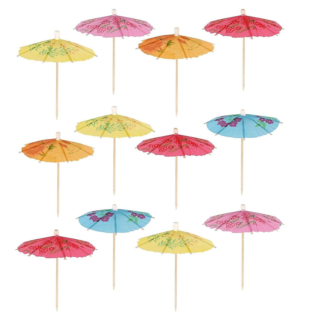 SHATCHI 72/144 Umbrellas Wedding Summer Party Food Drink Decorations Picks Sticks Cocktail Accessories & Cocktail, Assorted, Pack of 72