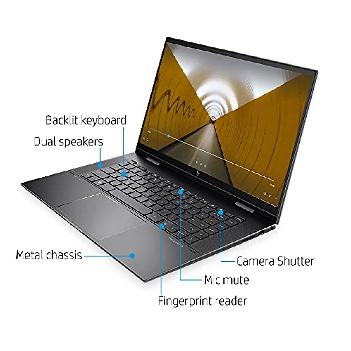 HP 2023 Envy X360 15.6" FHD 2-in-1 Touchscreen Laptop AMD 8-Core Ryzen 7 5825U Radeon Graphics 24GB RAM DDR4 1TB NVMe SSD HDMI2.1 2xUSB-C w/DP Backlit KB WiFi AX BT Windows 11 Pro w/RE 32GB USB