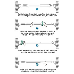 Closet Pole, Closet Rod with Telescopic Adjustment, with Wardrobe Rail Rod Pole Socket and Screws, Clothes Rod for Closet, Suitable for Wardrobes, Cabinets, Bathrooms, Balconies (27.6‘’-47.2‘’)