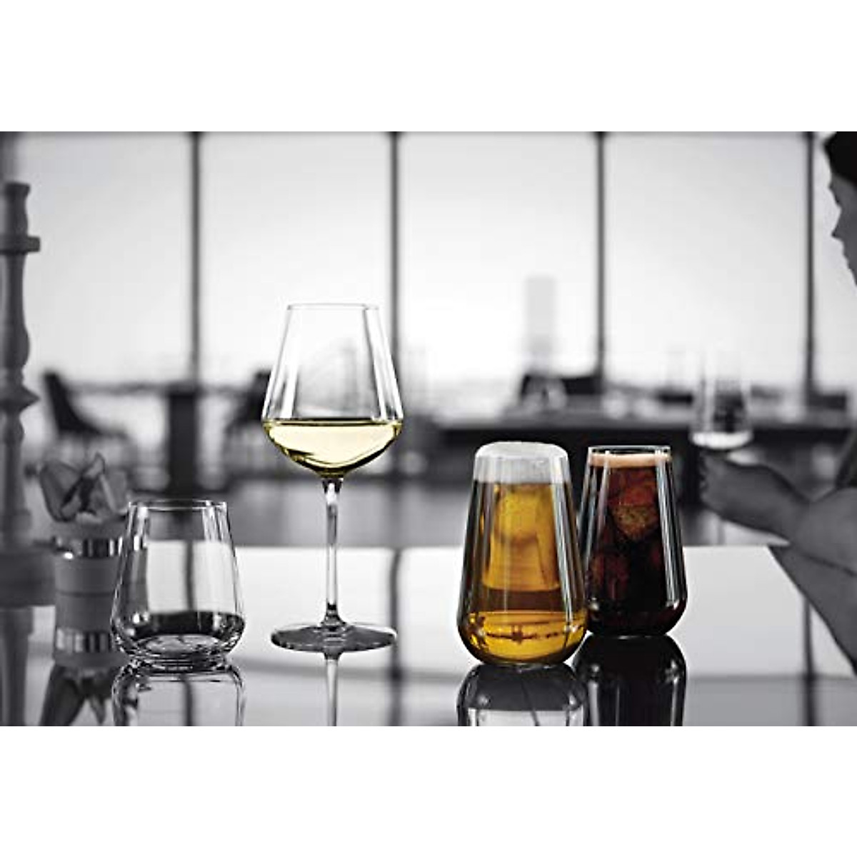 Bormioli Rocco InAlto Uno Stemless Glass, Set of 6, 15.25 oz, Clear