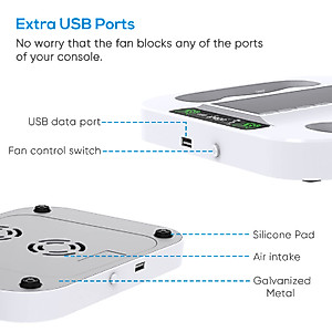 Charging Stand with Cooling Fan for Xbox Series S Console, Controller Accessories Charger Station Dock with 2 x 1400mAh Rechargeable Battery Packs,3 Levels Fans Speed for Xbox Series S