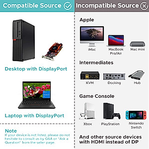 Warrky 4K DisplayPort to HDMI Cable 6FT【Metal Case, Nylon Cable】 One-Way Transmission DP 1.2 Computer to HDMI 1.4 Screen Compatible for Dell, HP, Samsung, PC, Laptop, Projector, TV