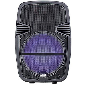 Naxa Electronics Portable Bluetooth Party Speaker with Disco Light, 15-inch, Black, Portable Party Speaker