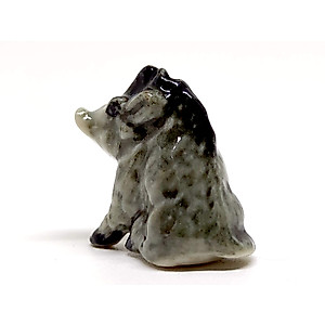 SSJSHOP Wild Boar Baby Pig Micro Tiny Dollhouse Figurines Ceramic Hand Painted Animals Collectible Small Gift Home Garden Decor (Wild Boar)