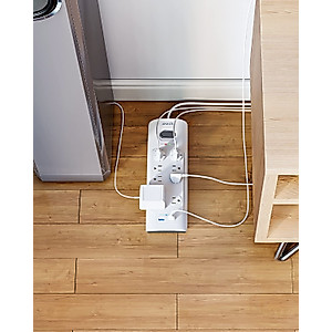 Anker Power Strip Surge Protector with USB, 6ft Extension Cord, 8 Outlets & 2 USB Ports with Flat Plug, PowerIQ for iPhone 14/13 Pro/13, Galaxy, for Home, Office, and More (1200 Joules)