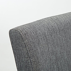 LSSBOUGHT Set of 4 Classic Fabric Dining Chairs Dining Room Chair with Solid Wood Legs, Grey