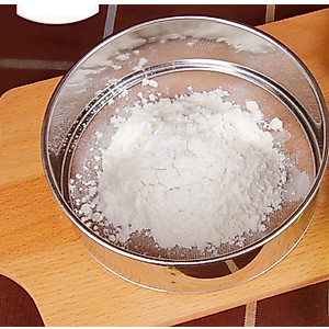 LOVEDAY 6" Flour Sieve Stainless Steel Round Flour Sieve Strainer with 40 Mesh (6 Inch, 18/8 Steel) Flour Sieve