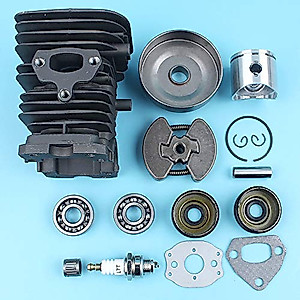 Laliva tools - 38mm Cylinder Piston Clutch Drum Ball Bearings For HUSQVARNA 136 137 141 142 Chainsaw Oil Seals Spark Plug Muffler Carb Gasket