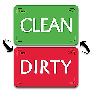 Dishwasher Magnet Clean Dirty Sign,Reversible Strong Kitchen Flip Indicator, Bonus Universal Magnetic Plate,Red Green Design Indicator for Dishwashers