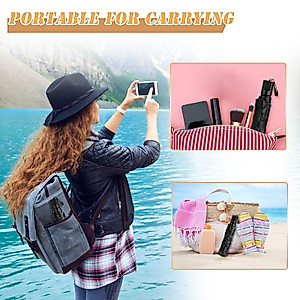 BUKPUD Large Compact Travel Umbrella, Windproof Waterproof Stick Umbrella Anti-UV Protection, Three Folding Umbrella for Backpack - Portable Black Folding Umbrella for Men and Women Kids Adults