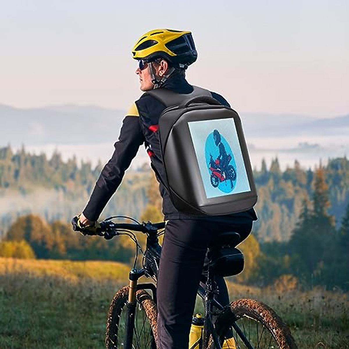 Raoaoqoon Led Backpack With App Control， Upgrade FHD Color Screen Programmable 17 Inch Laptop Backpack, Waterproof led bag, Travel Backpack, Motorcycle Backpack,Gifts