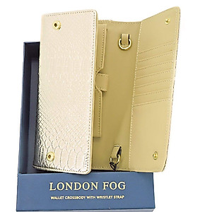London Fog Wallet Crossbody In Gold