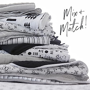 HonestBaby Fitted Crib Sheets Fits Standard Mattress Bassinet, Mini Prints 100% Organic Cotton Baby Boys, Girls, Unisex, Heather Gray Fitted Crib Sheet, One Size