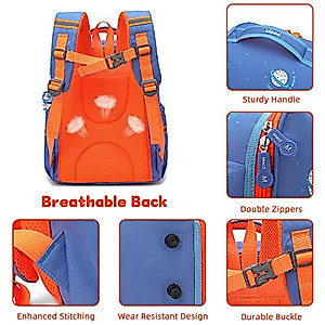 Maod Preschool Boys Backpacks for Kids Elementary School Backpack Suitable For 4-8 Years Old (Blue)