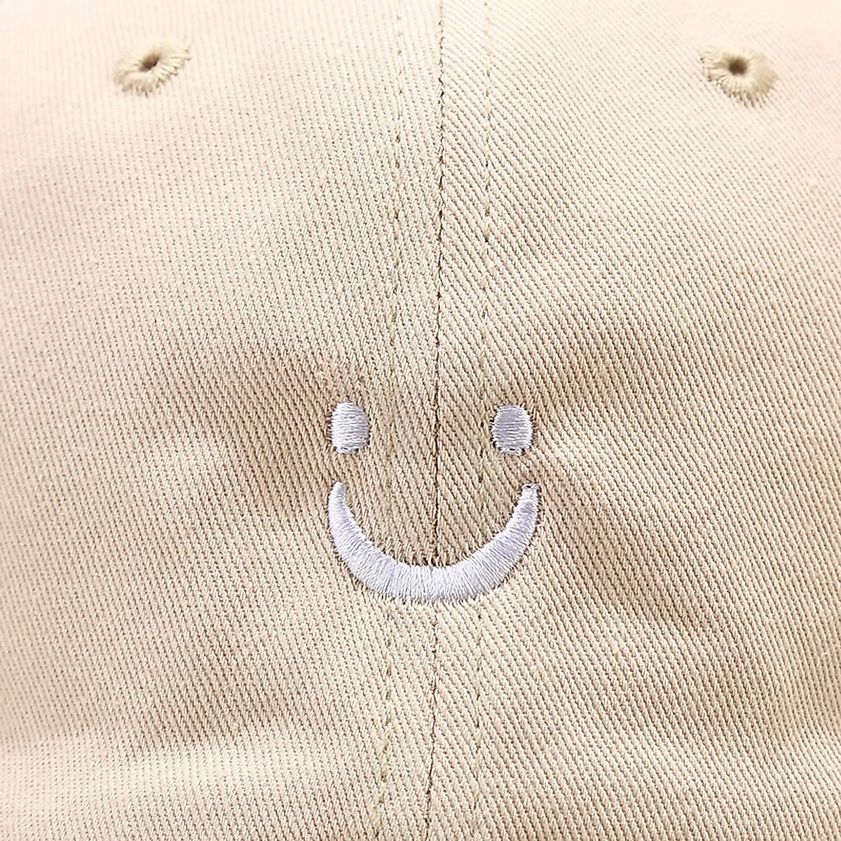 Umeepar Smile Face Baseball Cap for Women Men Adjustable Low Profile Unstructured Cotton Dad Hat (US, Alpha, One Size, Orange)