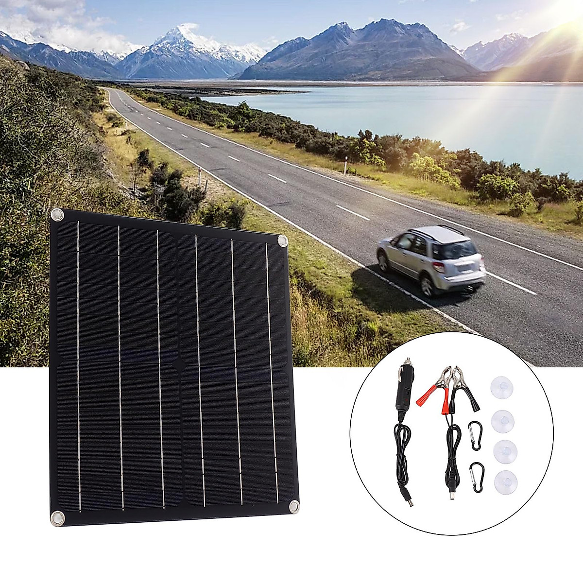 Portable Solar Panels, Solar Panel Monocrystalline Silicon Safe 10A High Efficiency Multi Functional with Controller for Outdoor