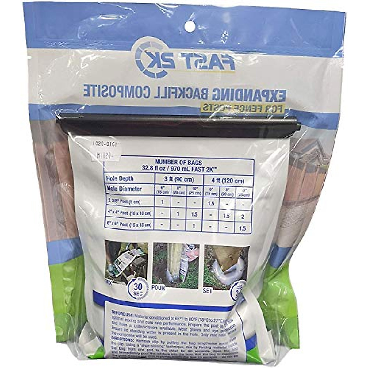 Fast 2K Fence Post Mix and Concrete Alternative and Replacement for Fence Post and Mail Post Installs. 32.8 oz Bag of Expanding Composite Footing Compound