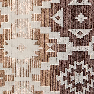 Paseo Road by HiEnd Accents Chalet Western Bedding 3 Piece King Size Duvet Cover Set, Cream Brown Aztec Pattern Southwestern Comforter Cover with 2 Pillow Shams