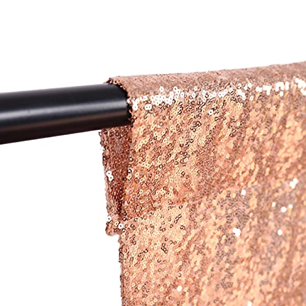 CMICHO Rose Gold Backdrop Curtain - 2.5x8FT 2 Curtain Panels Photography Backhround for Wedding Party Birthday Decoration