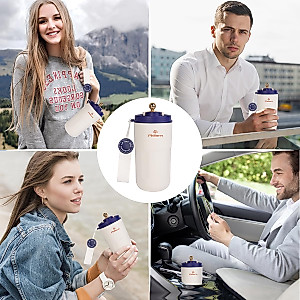 PHILORN Coffee Tumbler -15 oz Insulated Coffee Mug with Lid, Spill Proof Insulated Tumbler Thermal Cups for Hot and Cold Drinks, Stainless Steel Travel Coffee Mug Coffee Thermos with Double Wall