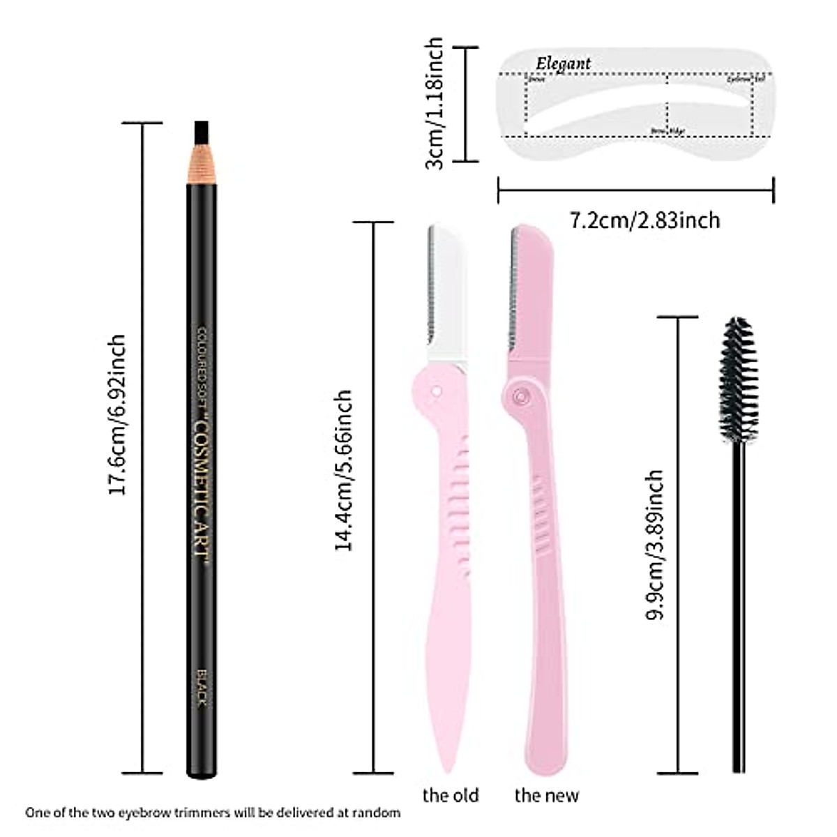 Ownest 6 Pcs Pull Cord Peel-off Eyebrow Pencil Tattoo Makeup and Microblading Supplies Set for Marking, Filling and Outlining, Waterproof and Durable Permanent Eyebrow Liner-Black