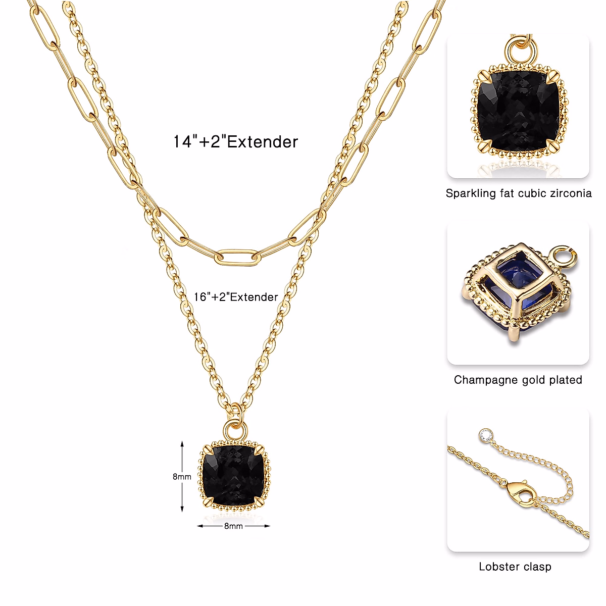 14K Gold Necklaces for Women, Gold Plated Necklace Gold Layered Necklaces for Women Paperclip Chain Necklace for Women Dainty Necklace for Women Pendant Necklace for Women Necklaces for Teen Girls