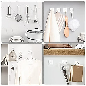 VIS'V 2 Pcs Suction Cup Hooks and 4 Pcs Adhesive Hooks