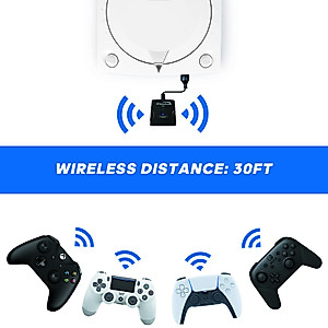 Intec Gaming DC Converter- Support PS5/PS4, Xbox One, Switch Pro Wire-Less Controller Play Retro Console, Consoles Adapter for Sega Dreamcast DC (Not Compatible with Xbox Series X/S Controller)