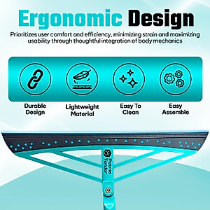 Petme Tender Magic Broom Squeegee Dog Pet Hair Remover, Rotatable, Extendable - Silicone Broom Pet Hair Remover for All-Surfaces Hardwood Floors, Carpet, Tile, Glass, Liquid-Dirt with 60" Handle