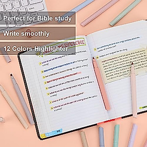 EOOUT 12 Pack Aesthetic Highlighters Muted Pastel Color Cute Bible Highlighters No Bleed and Dry Fast Easy to Hold for Journal Planner Notes School Office Supplies