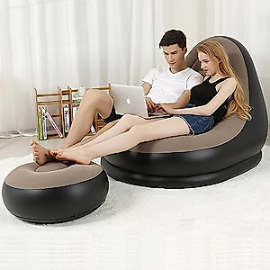 unhg Inflatable Deck Chair with Household air Pump, Lounger Sofa for Indoor Living Room Bedroom, Outdoor Travel Camping Picnic