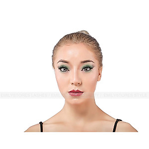 EMILYSTORES Green Wing Shining Star Costume Eye Lashes For Halloween, Dramatic Eyelashes, Party Looking, 1 Pair