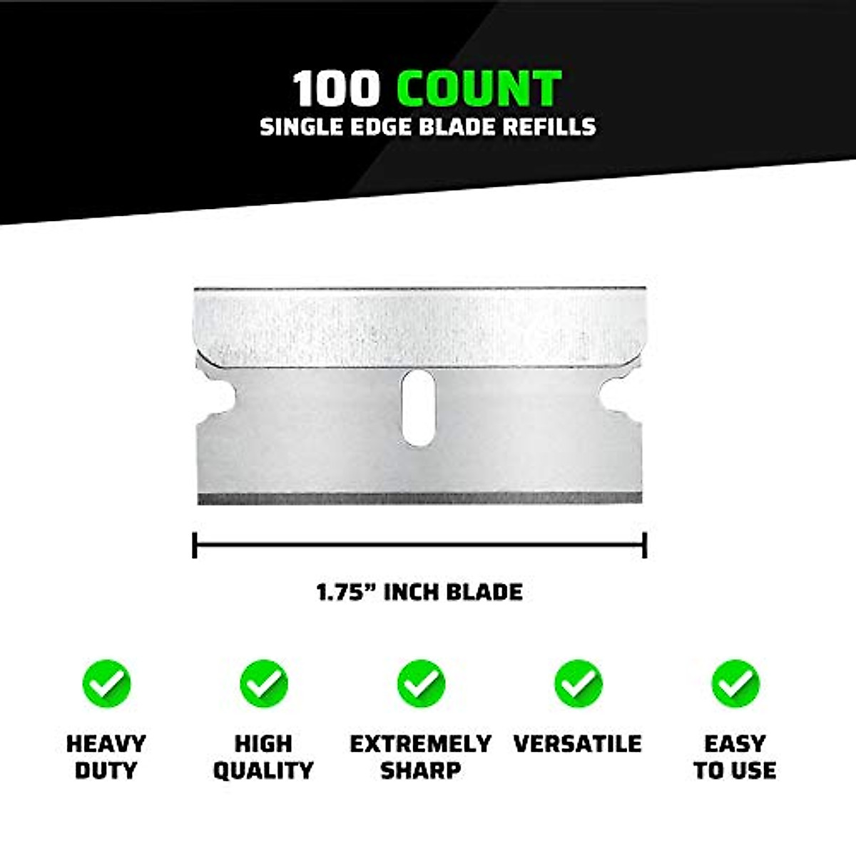 Fixson Razor Blade Scraper Tool, with 100 Replacement Blades, and Scraper Tool, Single Edge Blades Box Cutter for Glass Scraper (100 PCS)