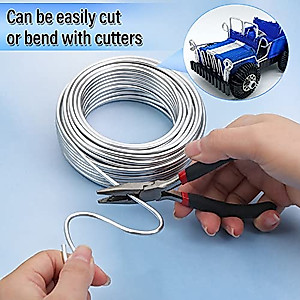 3mm Craft Wire for Sculpting, 52 Ft Aluminum Wire Bendable Thick Metal Wire for Bonsai Trees Floral Armature Wire Weaving Wrapping Clay Models Dolls DIY Jewelry Making (9 Gauge Thickness)