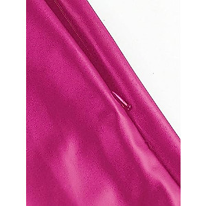 MakeMeChic Women's Plus Size Pleated Leather Mini Skirt High Waist A Line Skater PU Leather Short Skirt Hot Pink 4XL