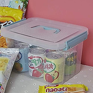 Sosody 6 L Plastic Clear Storage Bins, Small Clear Latch Storage Boxes, 6-Pack