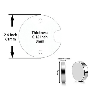 ERZHE 10pcs of Acrylic Blanks Tumbler Topper with magnet, Blank Acrylic Tumbler Topper Base for 20oz Tumbler Lid