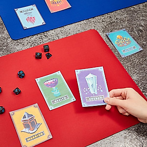 Okuna Outpost 2 Pack Card Game Mat for MTG Board Game, Magic, and TCG Playmat, Color Blue/Red (24x14 in)