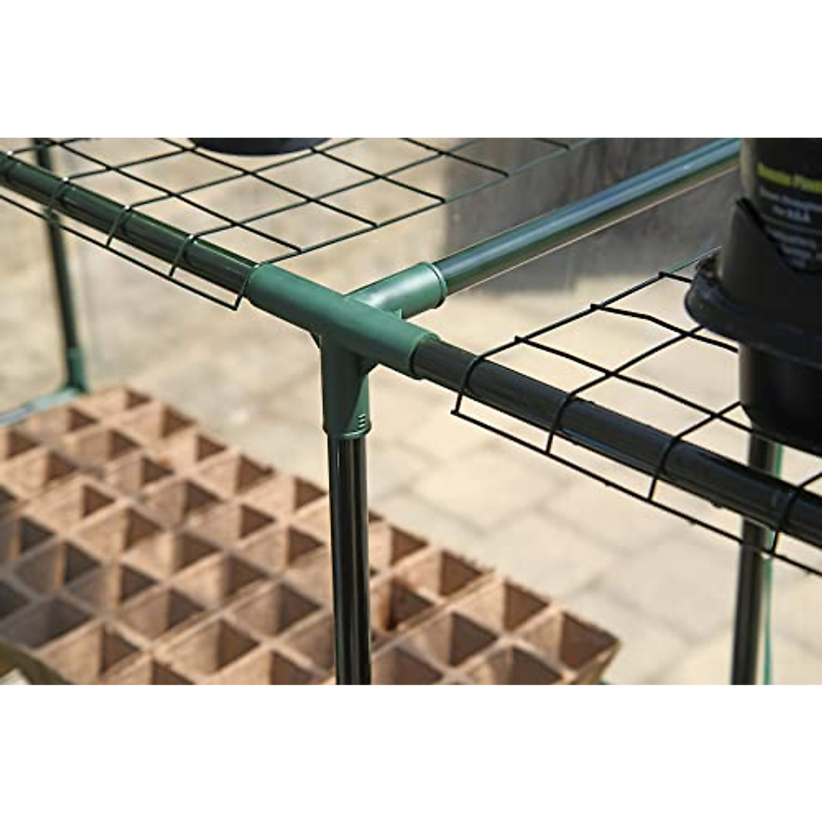 Miracle-Gro 4'8" x 4'8" x 6'5" All-Season Small Walk-in Greenhouse with 8 Wire Shelves for Outdoors, Easy-Access and Durable, Translucent