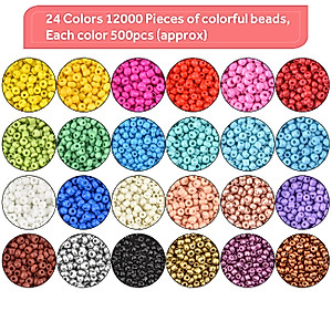 OIZEN 12000 Pcs DIY Glass Seed Beads for Jewelry Making Kit Bracelets Necklace Ring Making Kits Letter Alphabet Beads Art and Craft